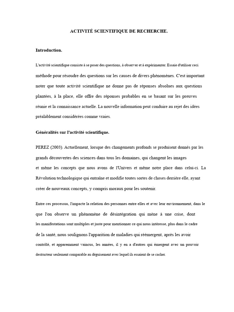 Comprendre l'Activité Scientifique | PDF | Méthode scientifique | Science