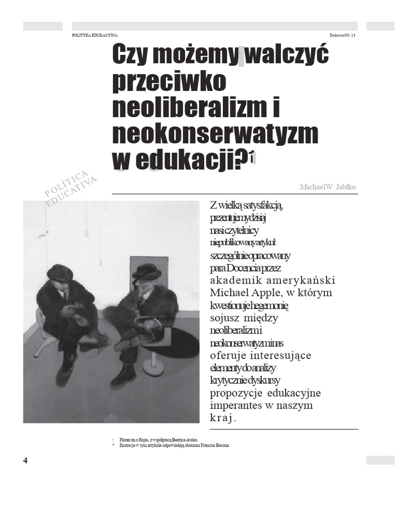 Michael W. Apple - Neoliberalizm I Edukacja | PDF