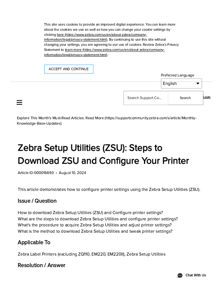 Zebra Setup Utilities (ZSU) - Steps To Download ZSU and Configure Your Printer | PDF | Printer ...
