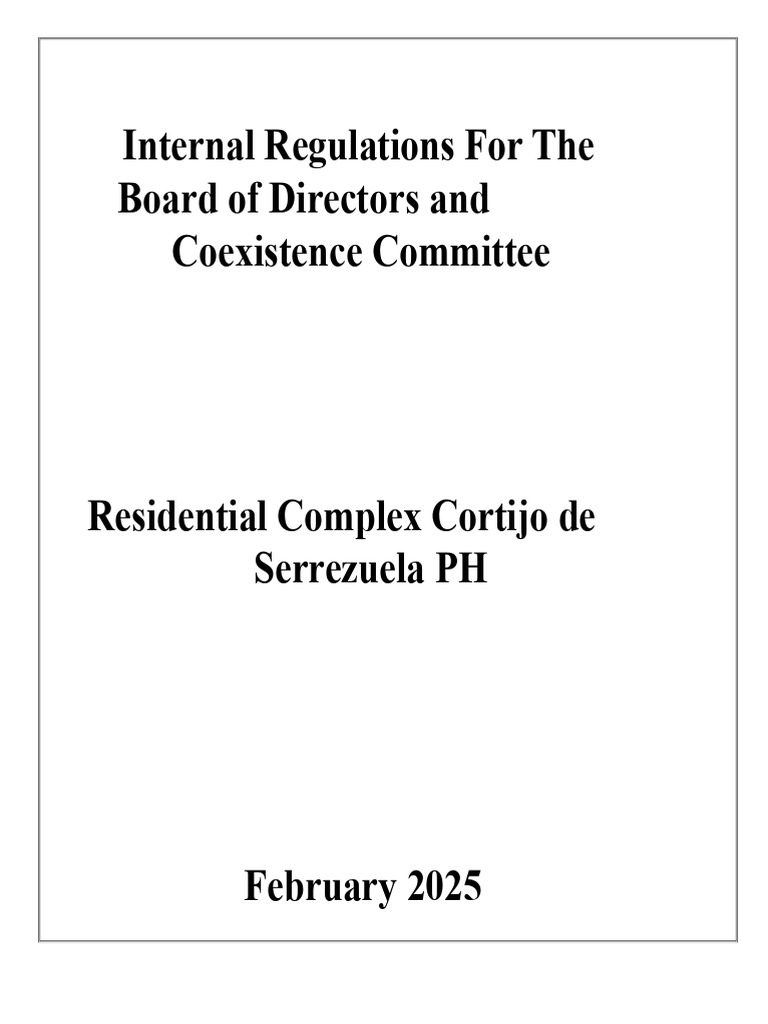 Internal Regulations of The Board of Directors Cortijo | PDF | Board Of ...