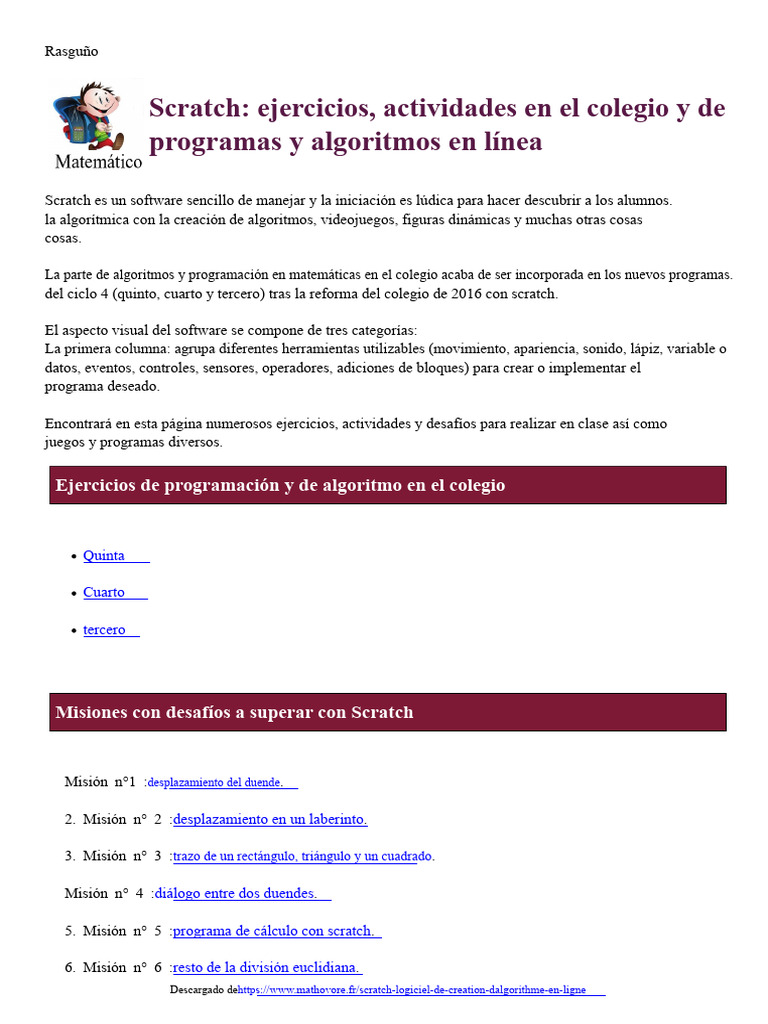 Ejercicios de Programación con Scratch | PDF | Programa de computadora ...