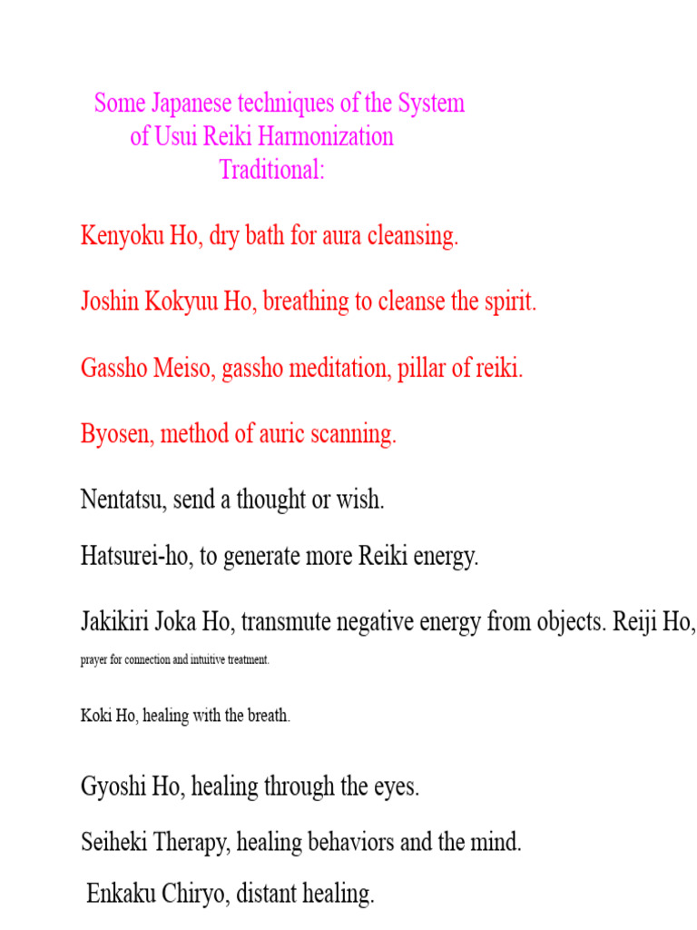 Japanese Reiki Techniques and Principles | PDF | Reiki | Mikao Usui