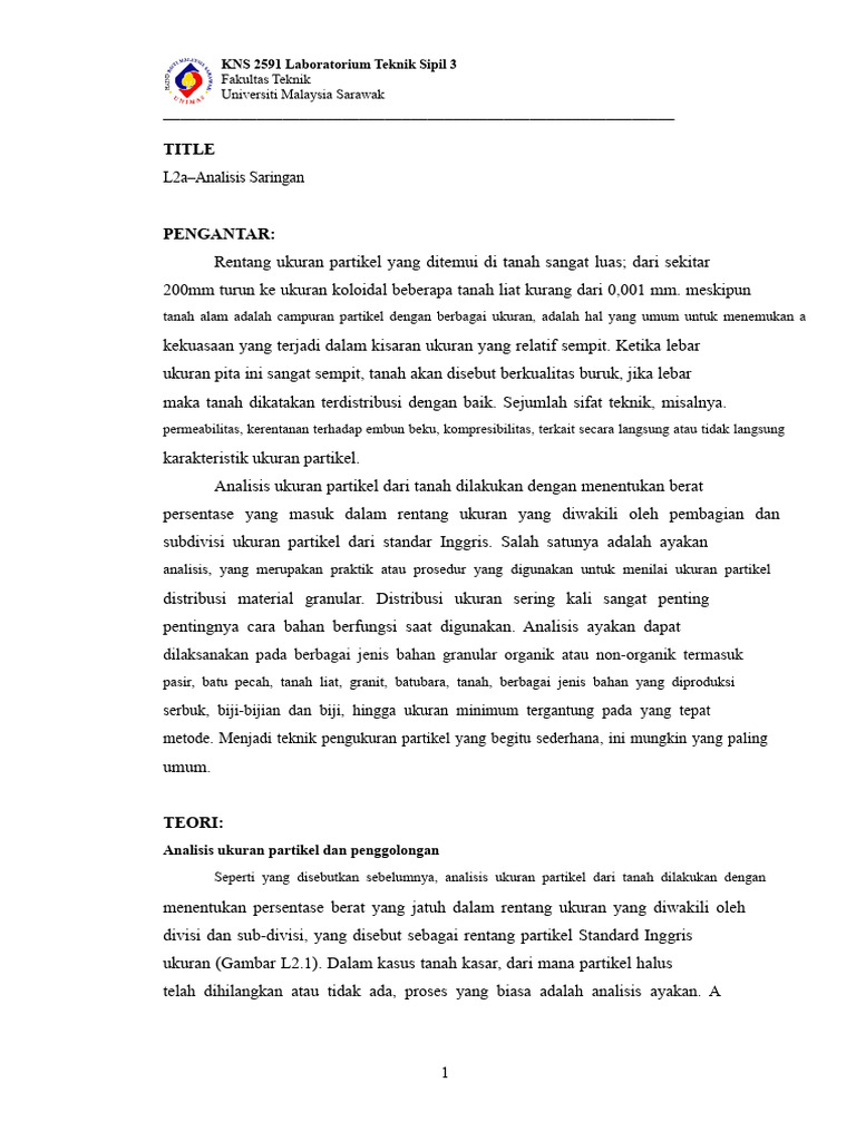 Laporan Laboratorium 2a | PDF