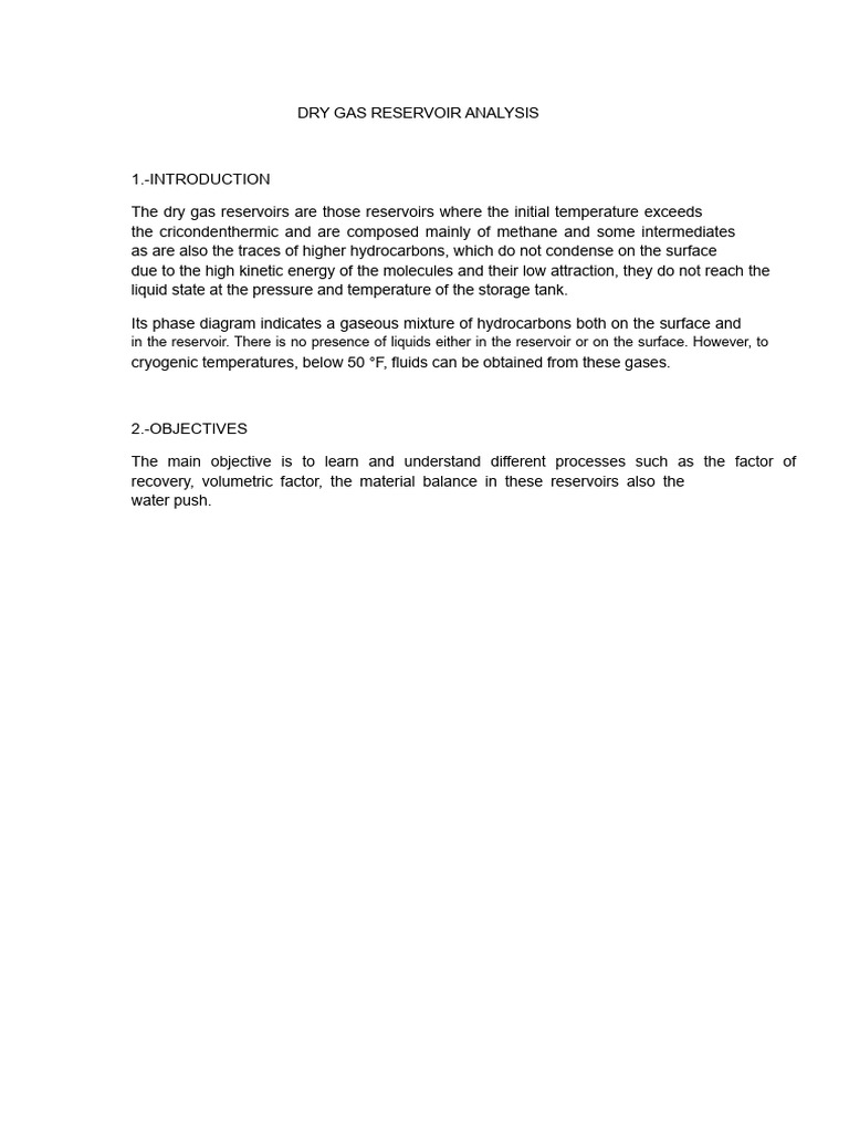 Dry Gas Reservoir Analysis | PDF | Petroleum Reservoir | Gases