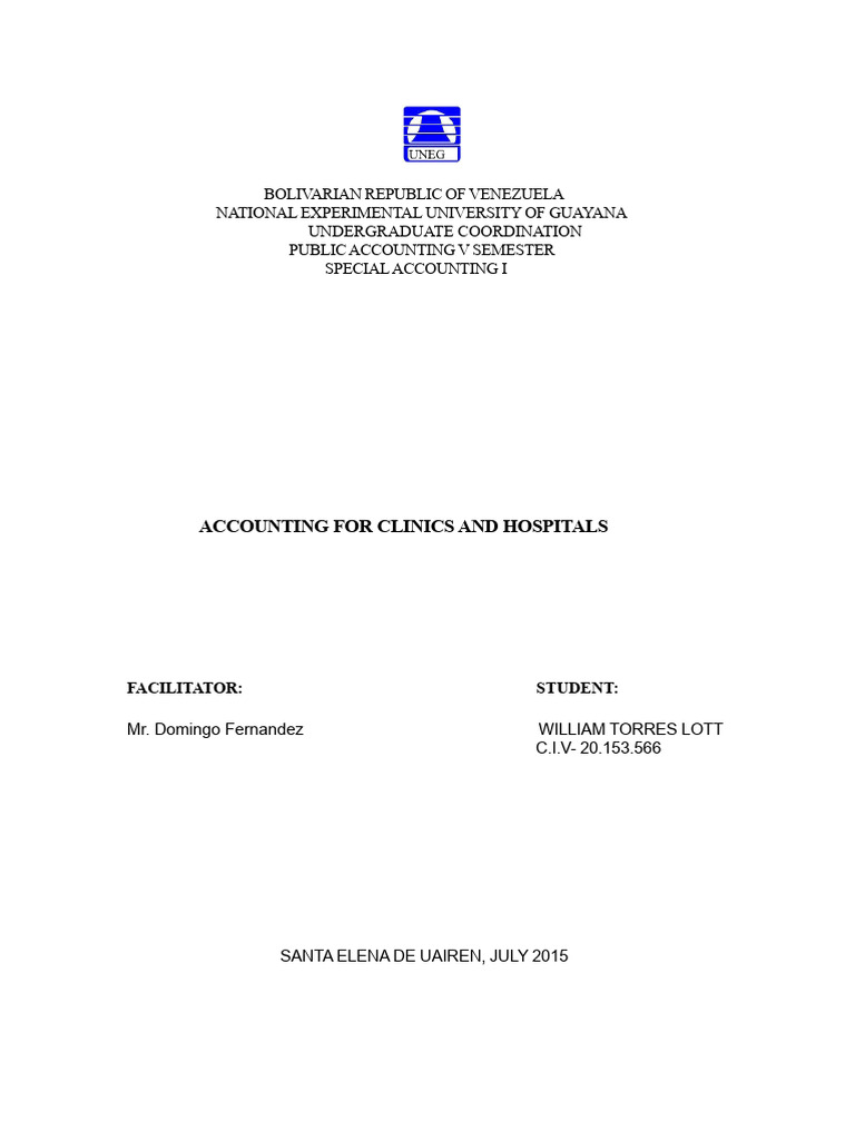 Clinical and Hospital Accounting | PDF | Debits And Credits | Economies
