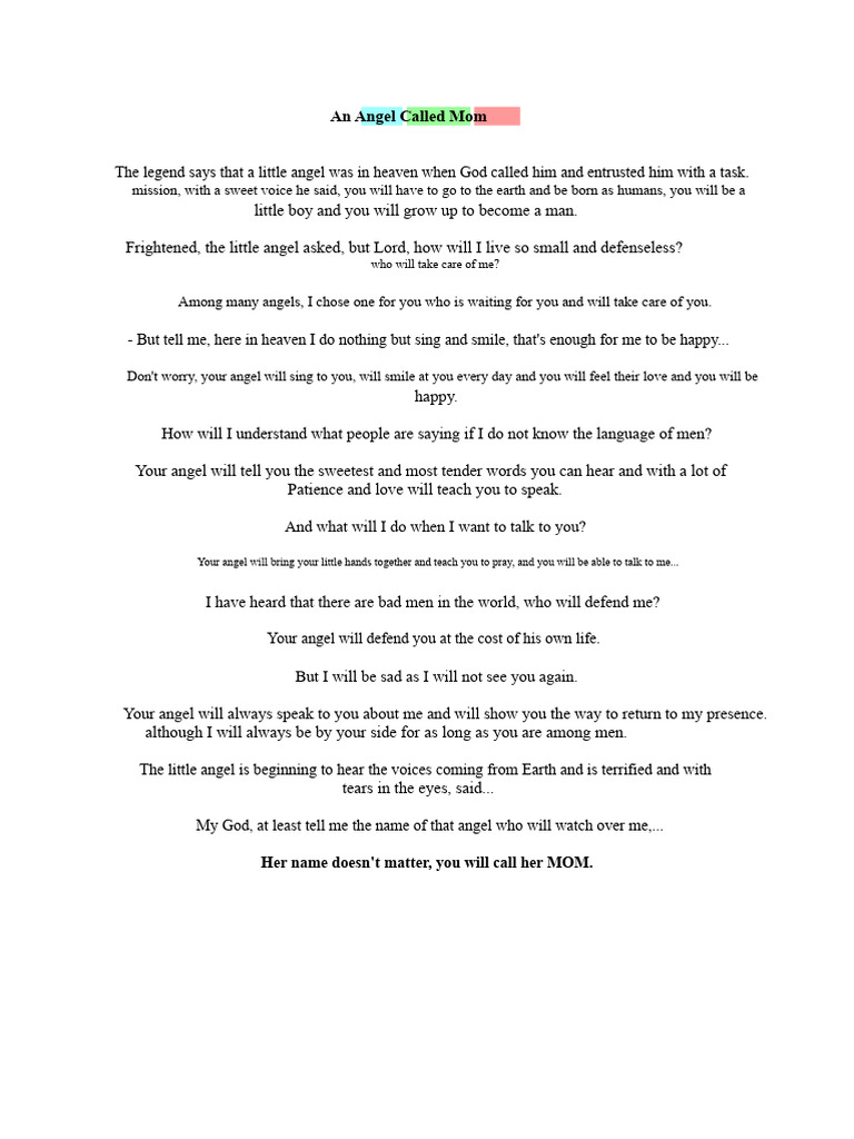 An Angel Called Mom | PDF