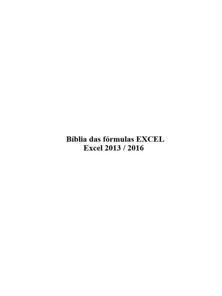Fórmulas Úteis para Excel 2013/2016 | PDF | Juros | Empréstimos