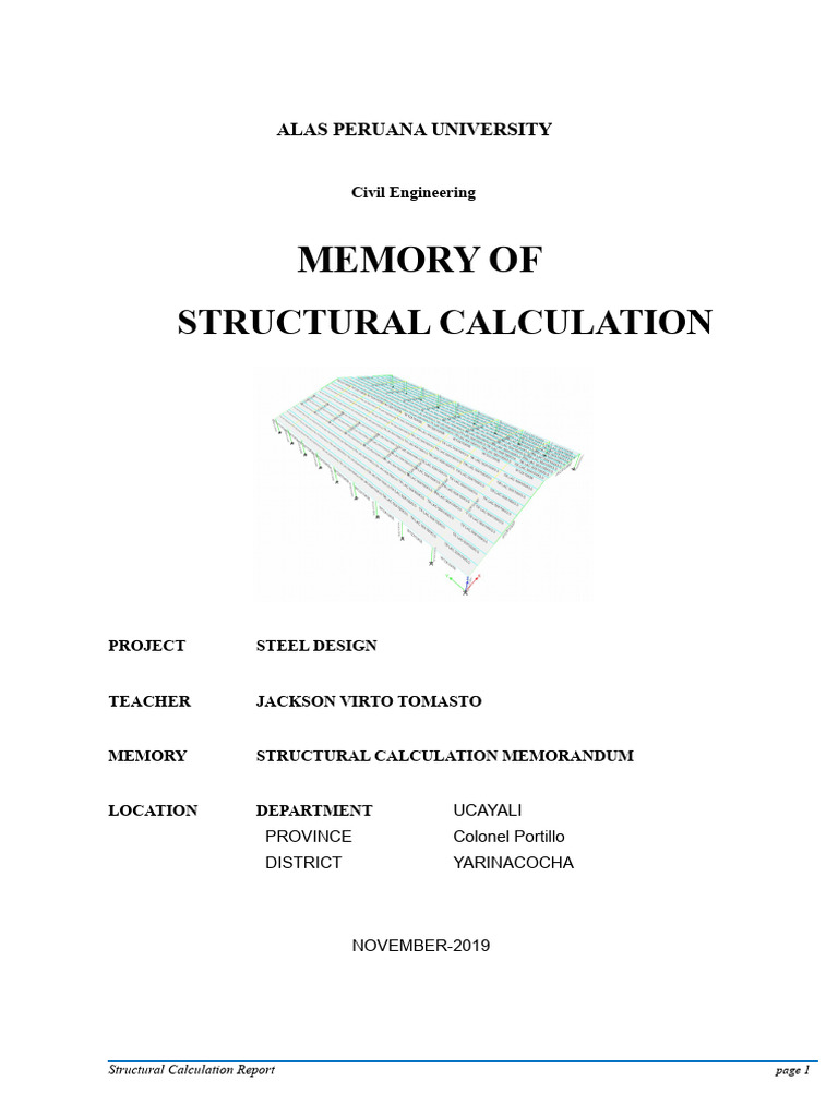 Calculation Memory | PDF | Beam (Structure) | Pressure
