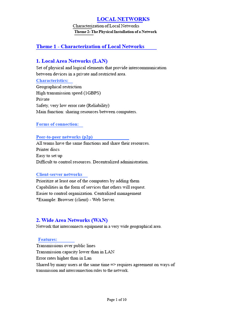 Summary Local Networks Exam T1y2 | PDF | Computer Network | Network ...