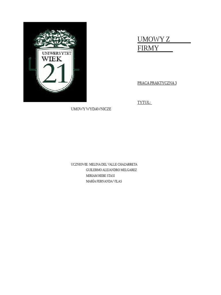 Model TP3 Umowy Firm | PDF