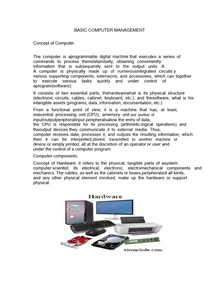 Basic Computer Management | PDF | Operating System | Computer File