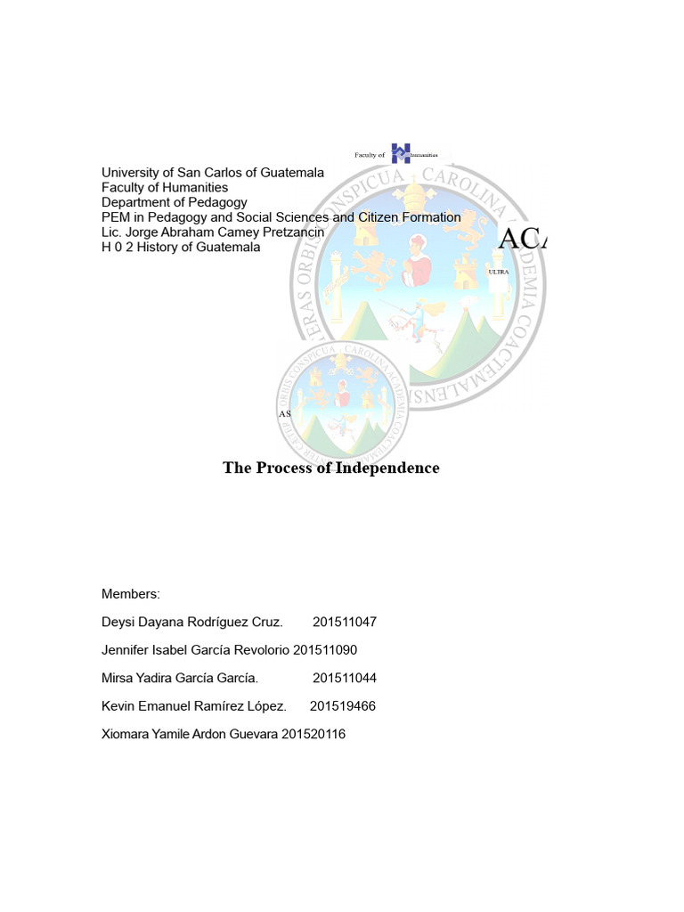 Unit I Process of Independence | PDF | Guatemala