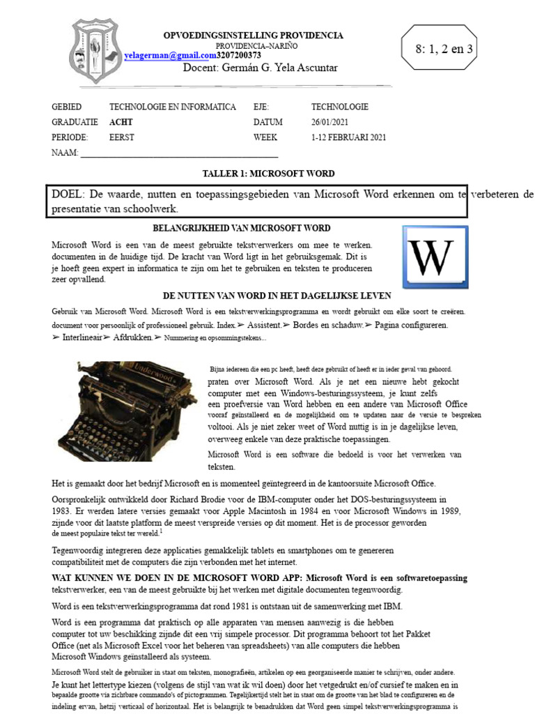 Workshop 1 Microsoft Word | PDF