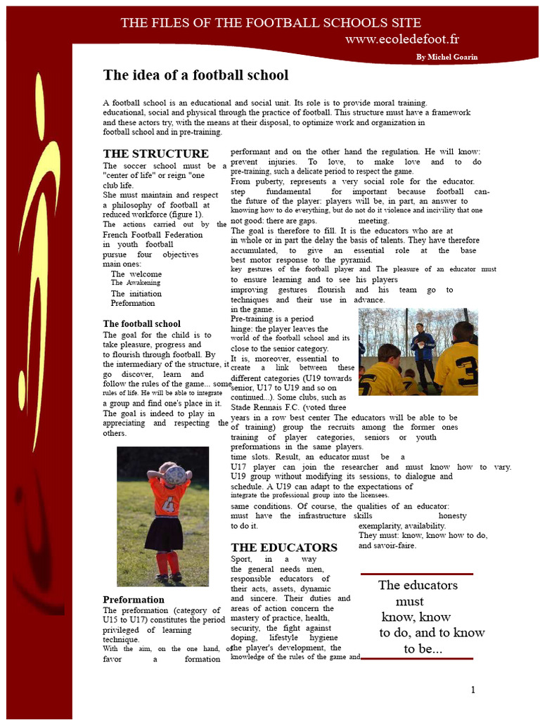 Football School Structure and Training Guide | PDF | Communication