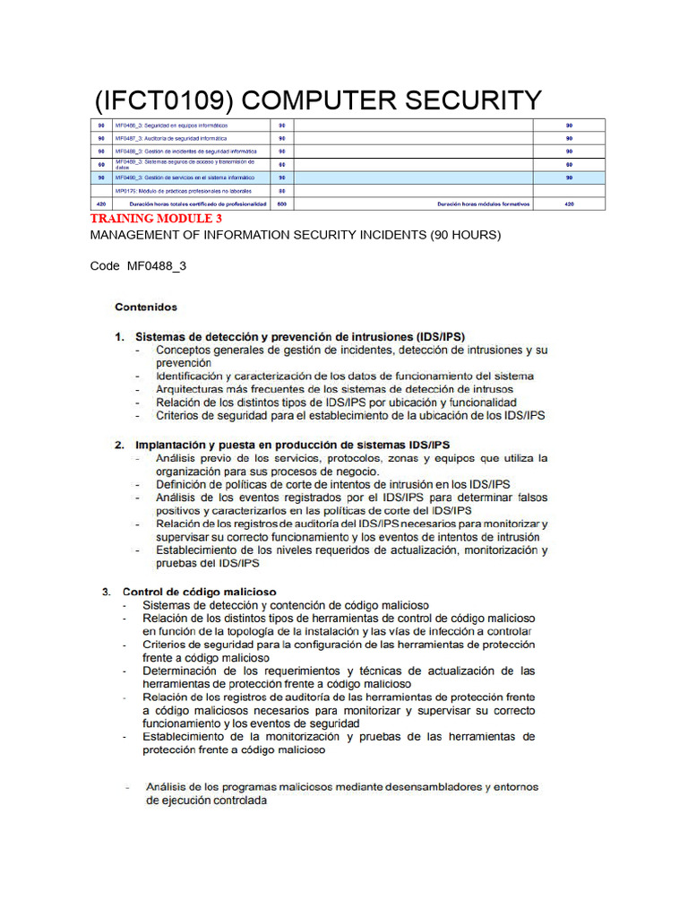 MF0488 - 3 - Management of Computer Security Incidents | PDF | Security | Computer Security