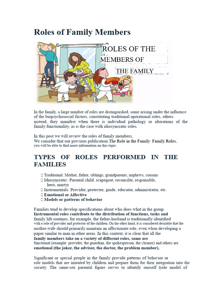 Roles of Family Members | PDF | Family | Sibling
