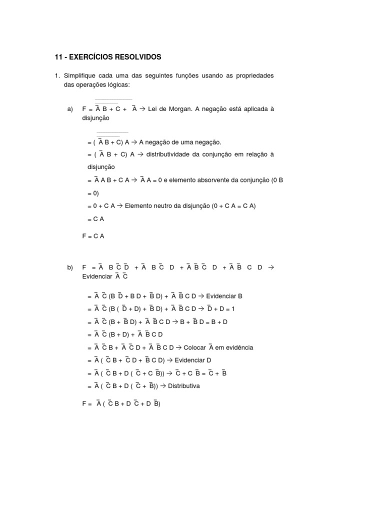 Exercícios Resolvidos de Lógica Matemática | PDF | Lógica | Lógica ...