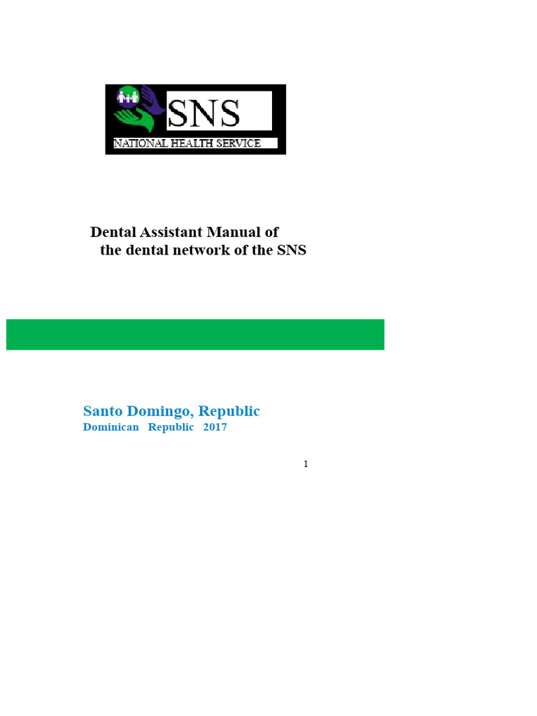 Dental Assistant Manual SNS | PDF