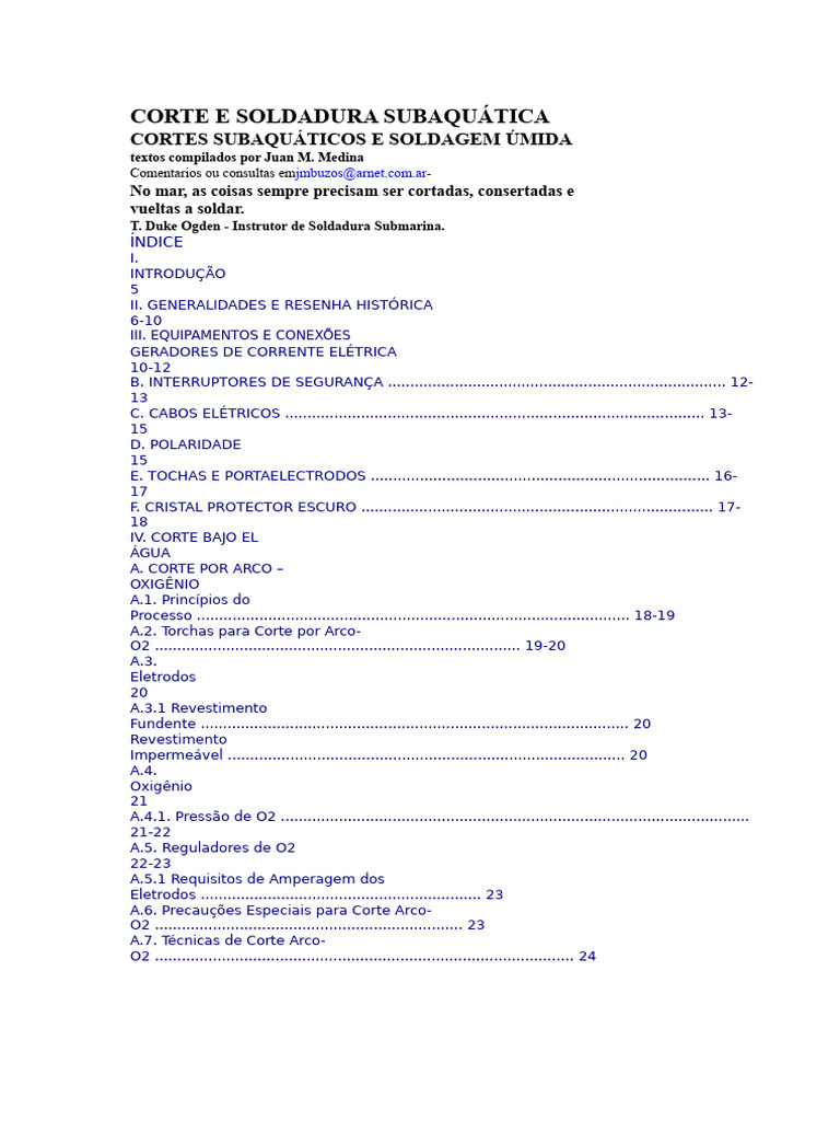 Corte e Soldagem Subaquática | PDF | Válvula | Mergulho submarino