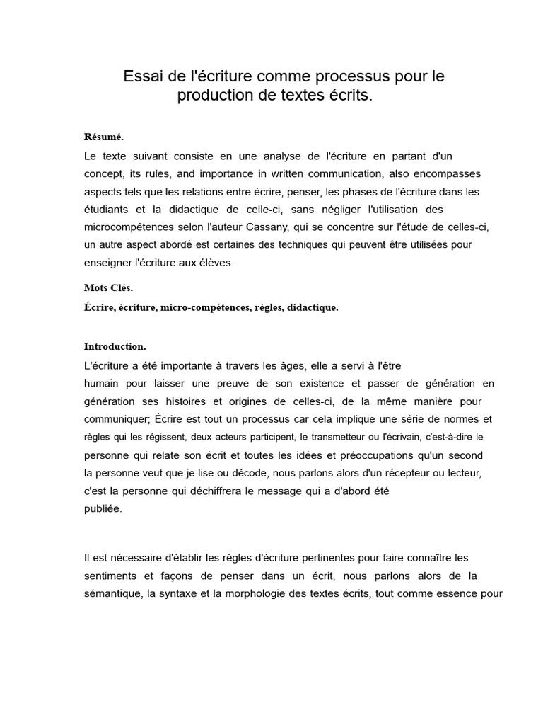L'écriture : processus et micro-compétences | PDF | Accent tonique ...
