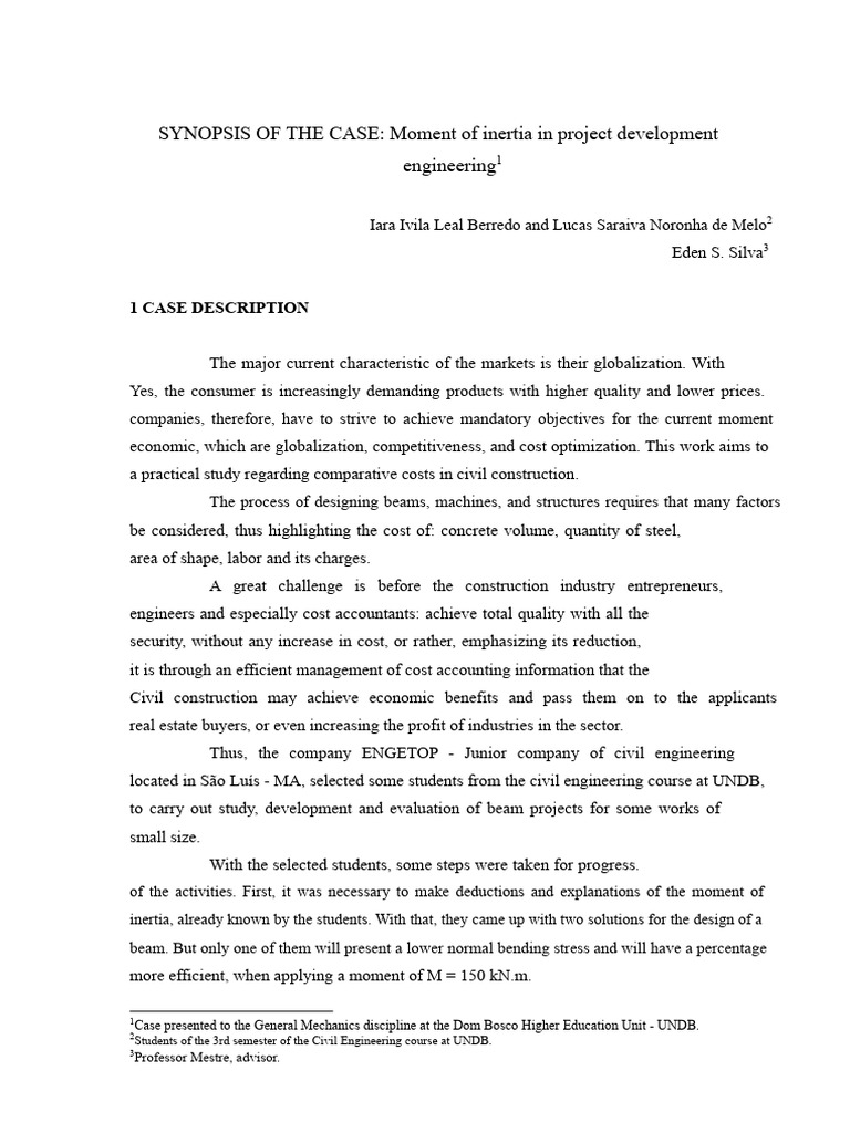 Moment of Inertia in Beam Design Analysis | PDF | Bending | Rotation ...