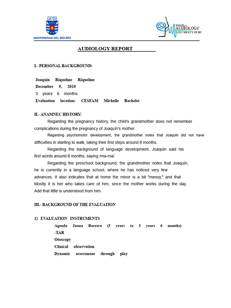 245616931-Audiological Report | PDF | Word | Speech