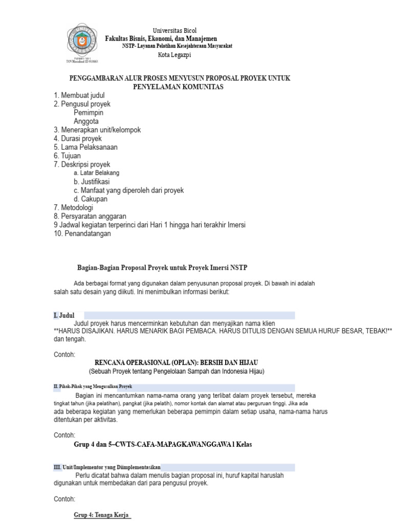 Format Proposal Proyek | PDF