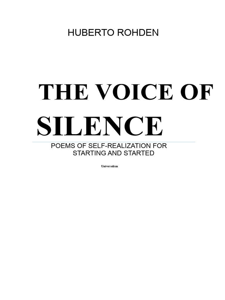Voice of Silence: Poems for Self-Realization | PDF | Transcendence ...