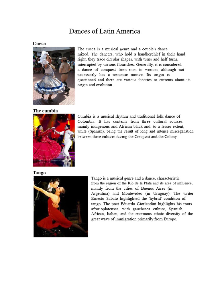 Dances of Latin America | PDF | Latin America | Dances