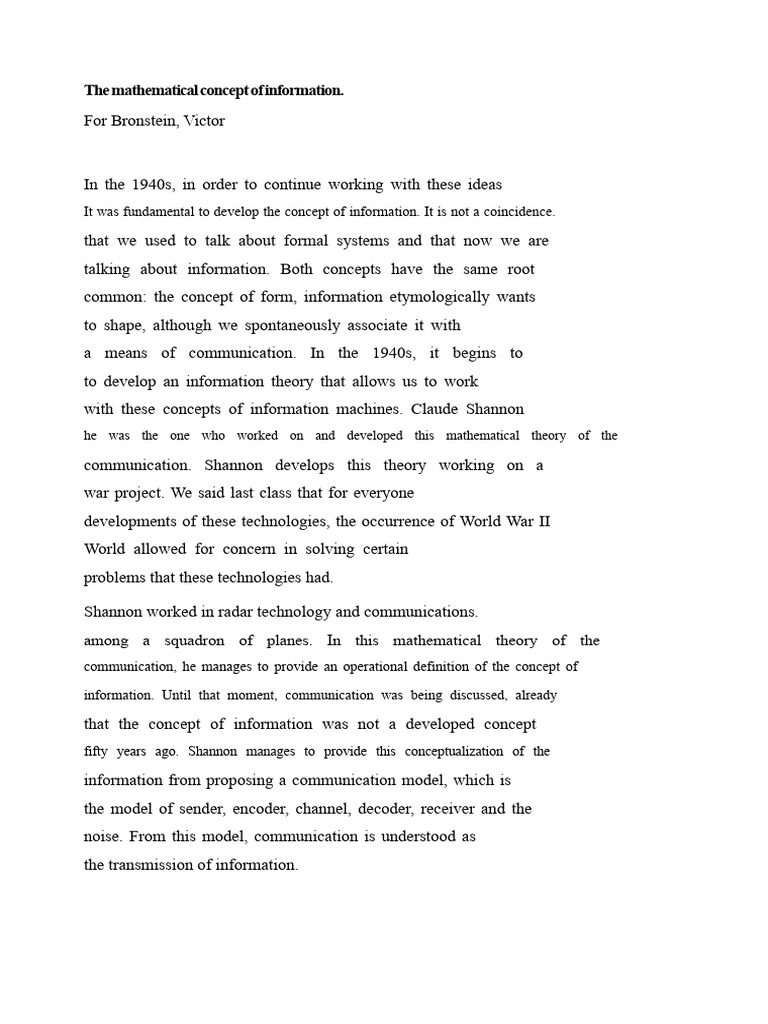 The Mathematical Theory of Communication | PDF | Communication ...