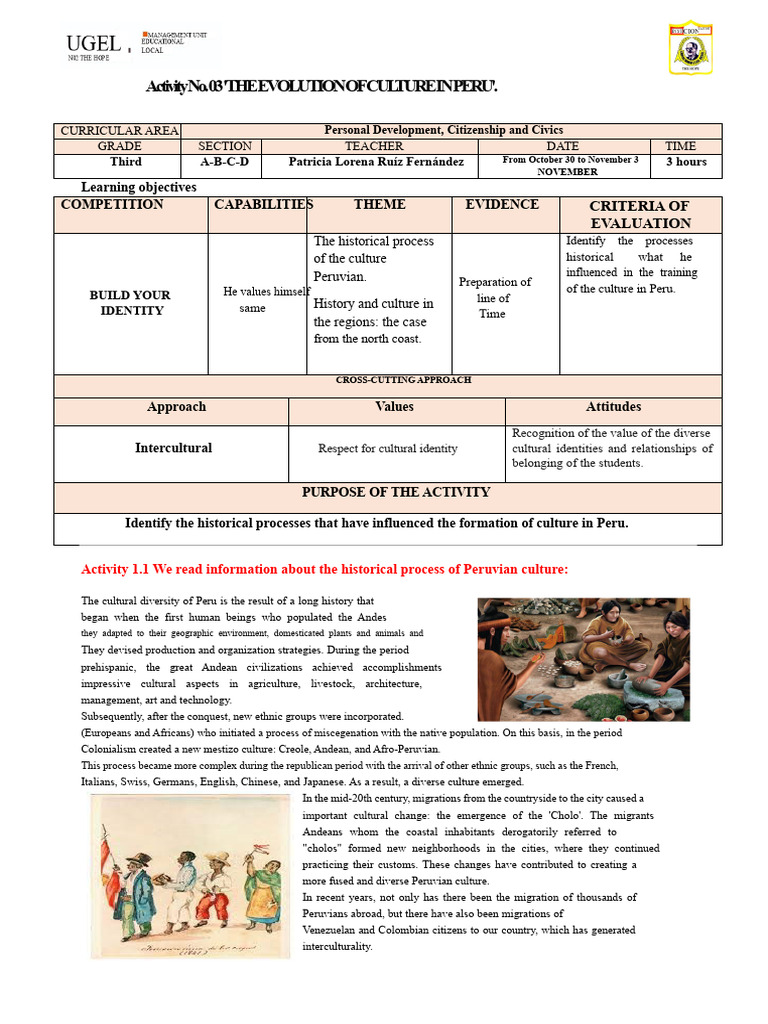 Evolution of Peruvian Culture Overview | PDF | Peru | Ethnicity