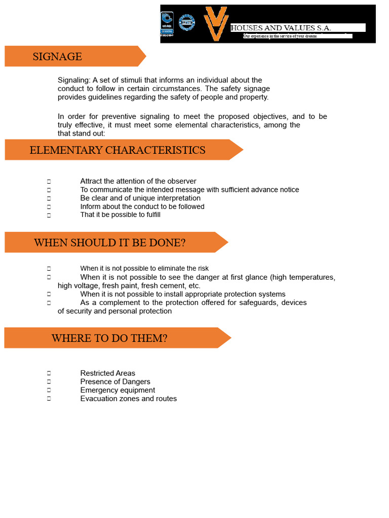 Essential Safety Signage Guidelines | PDF | Communication | Safety