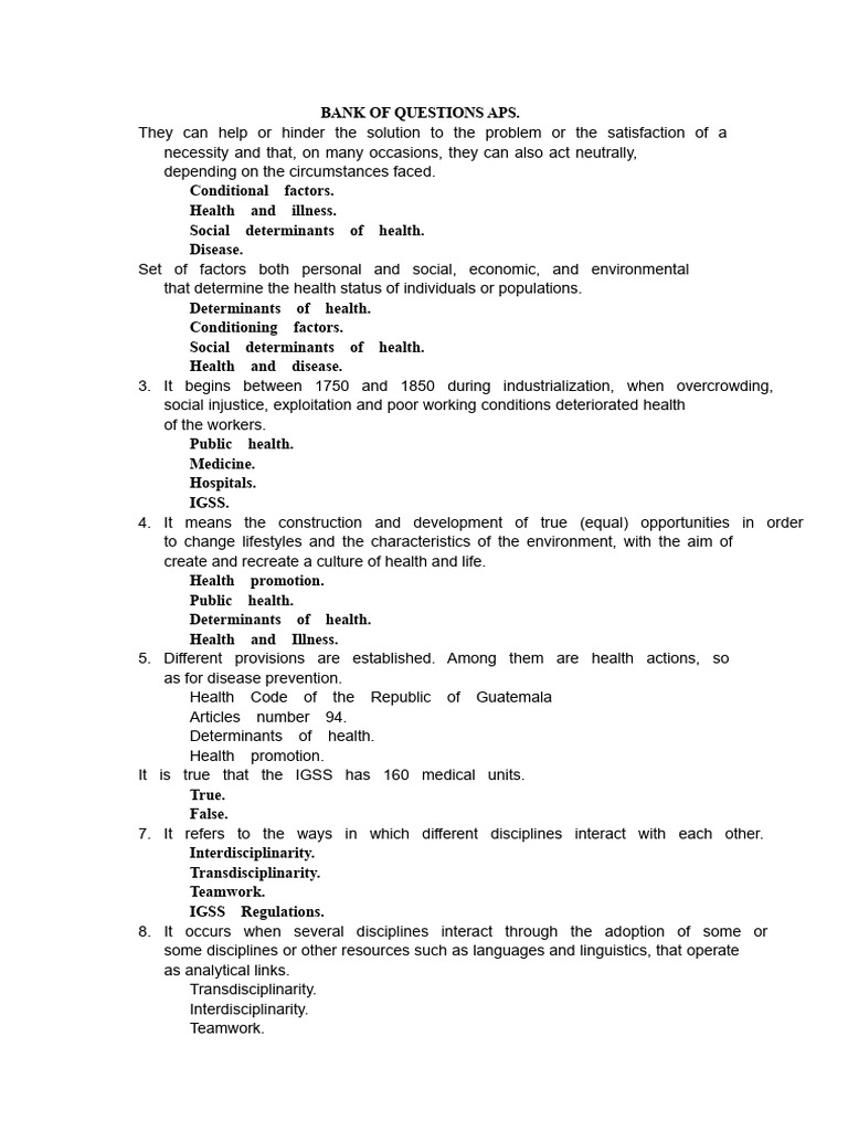 Question Bank Aps | PDF | Health Care | Social Policy