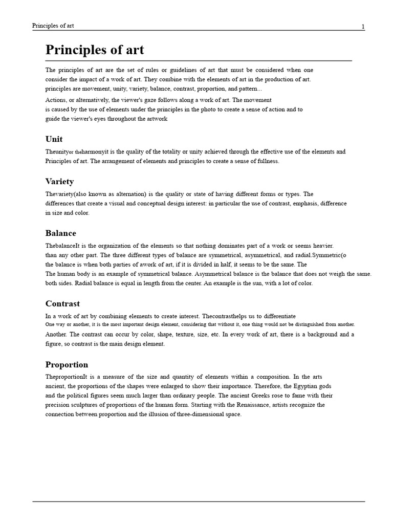 Principles of Art | PDF | Composition (Visual Arts) | The Arts
