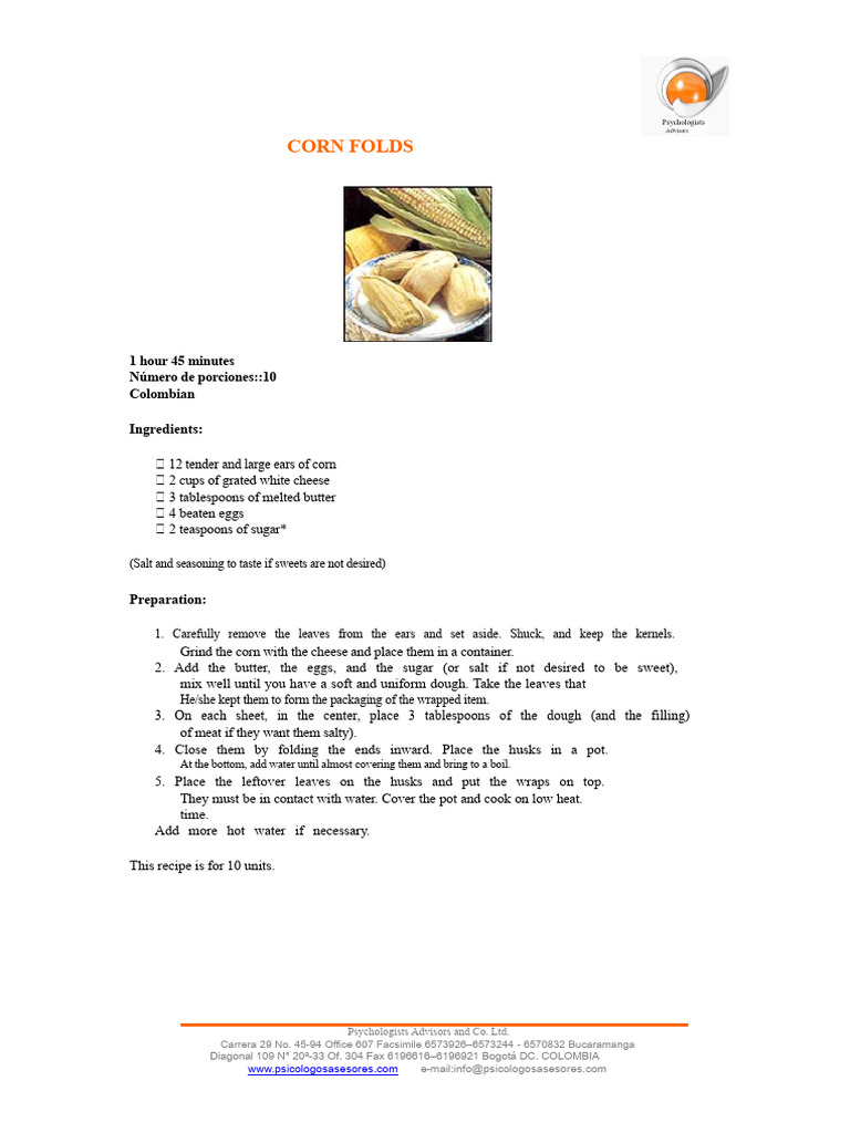 Corn Wraps | PDF | Butter | Maize
