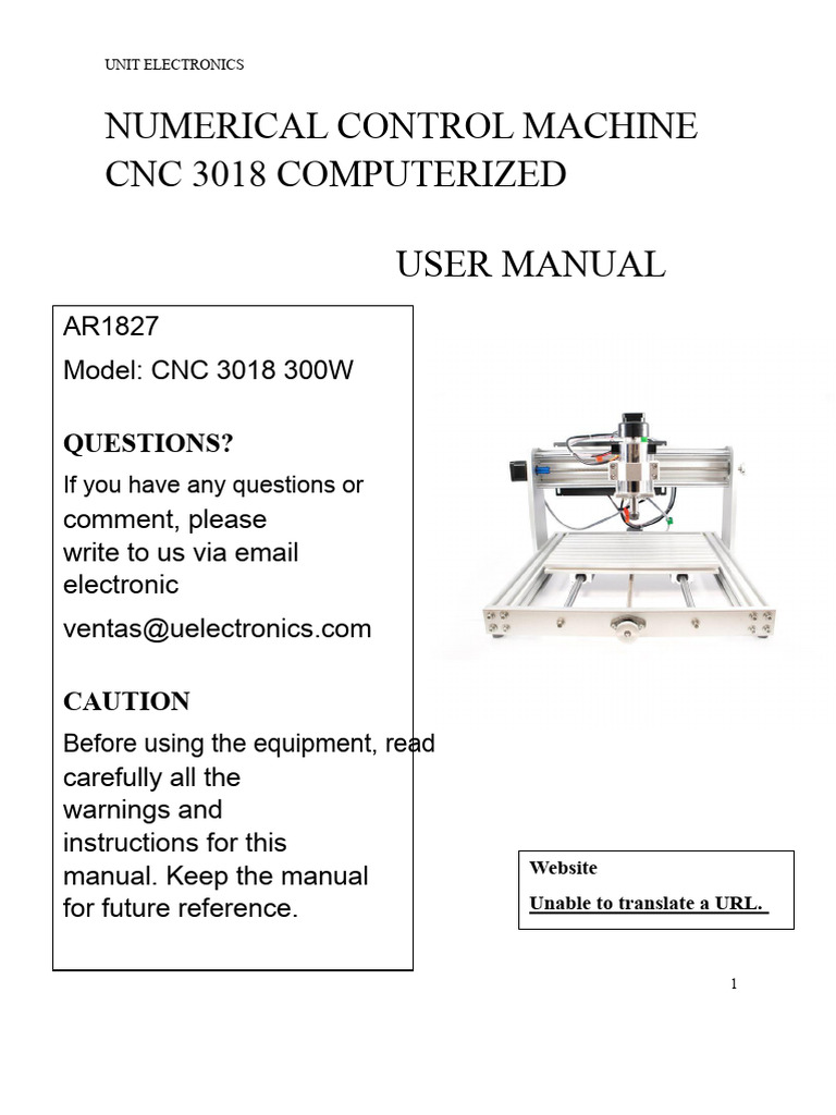 CNC 3018 User Manual and Setup Guide | PDF