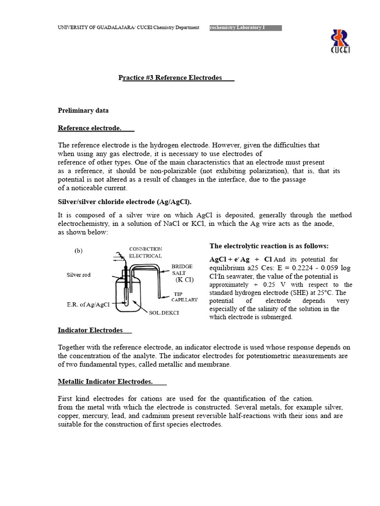 Ag/AgCl Reference Electrode Guide | PDF | Physical Sciences | Electricity