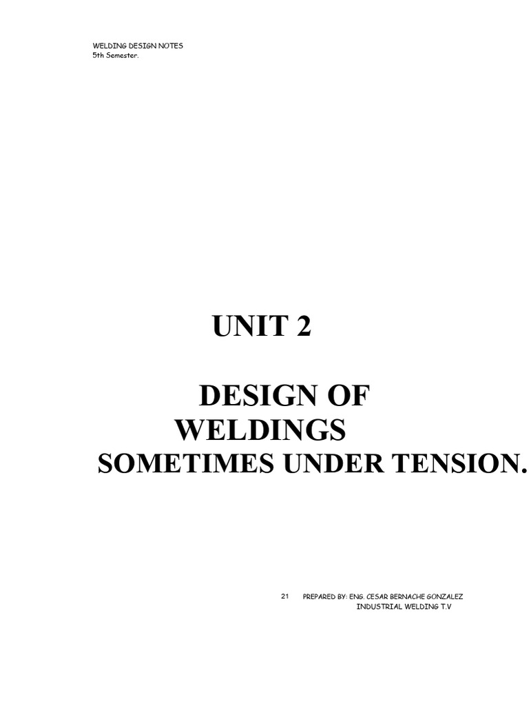 Unit 2 Welding Design Under Stress. | PDF | Welding | Construction
