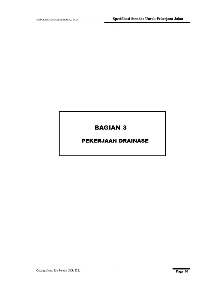 Spesifikasi Standar Pekerjaan Jalan - Bagian 3 - Pekerjaan Drainase PDF ...