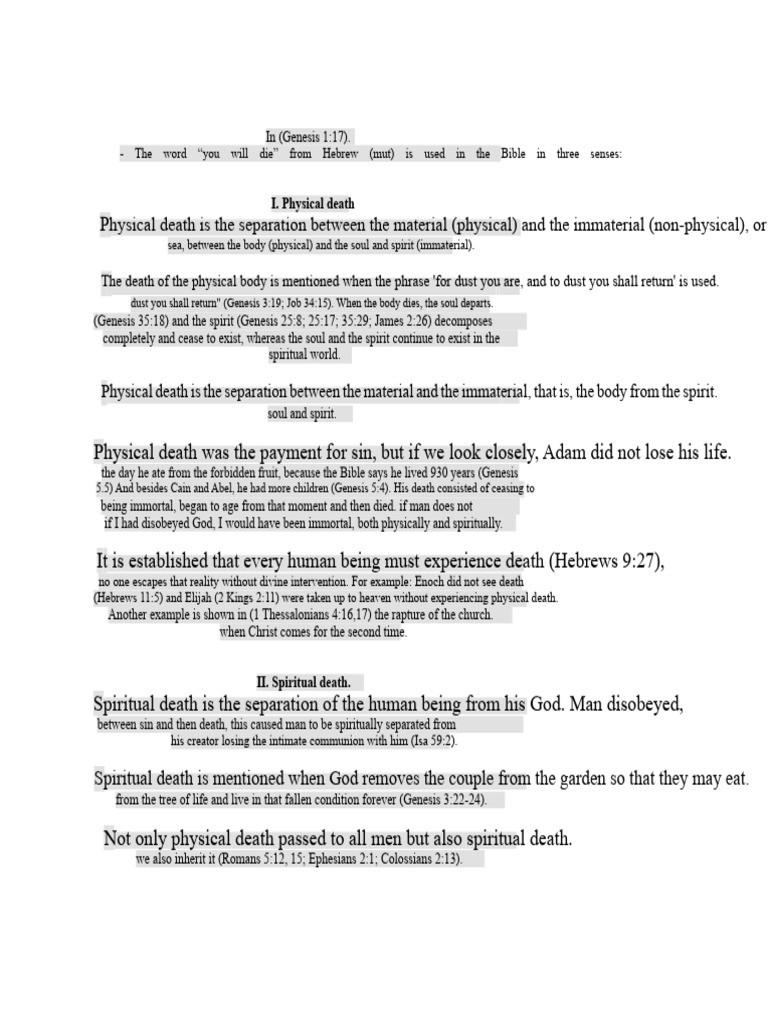 Three Types of Death in the Bible | PDF | Forgiveness | Soul