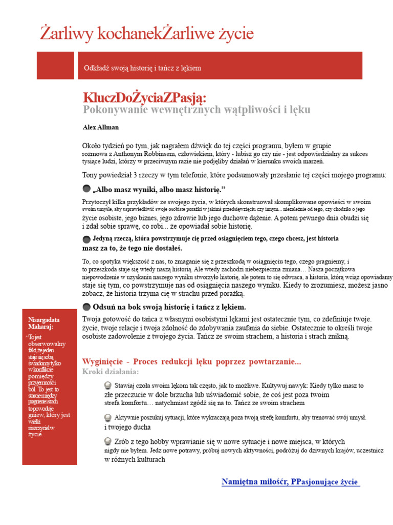 Alex Allman Pokonywanie Strachu | PDF