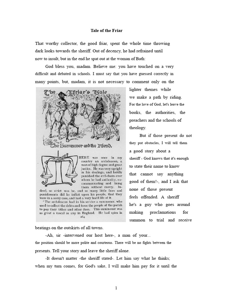The Friar's Tale: Corruption and Deceit | PDF | Satan | Confession ...