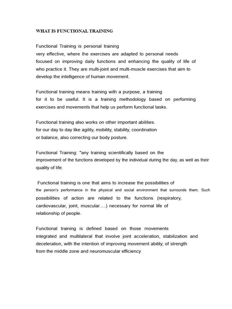 Understanding Functional Training Benefits | PDF | Strength Training ...