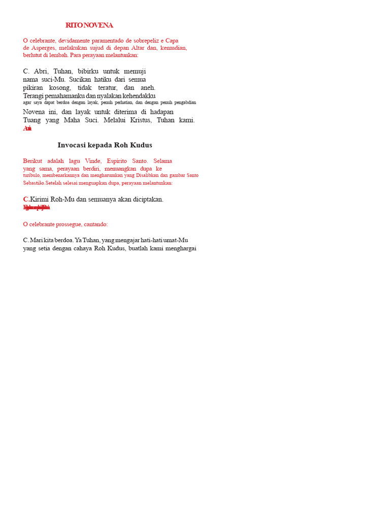 Rito Novena Santo Sebastião | PDF