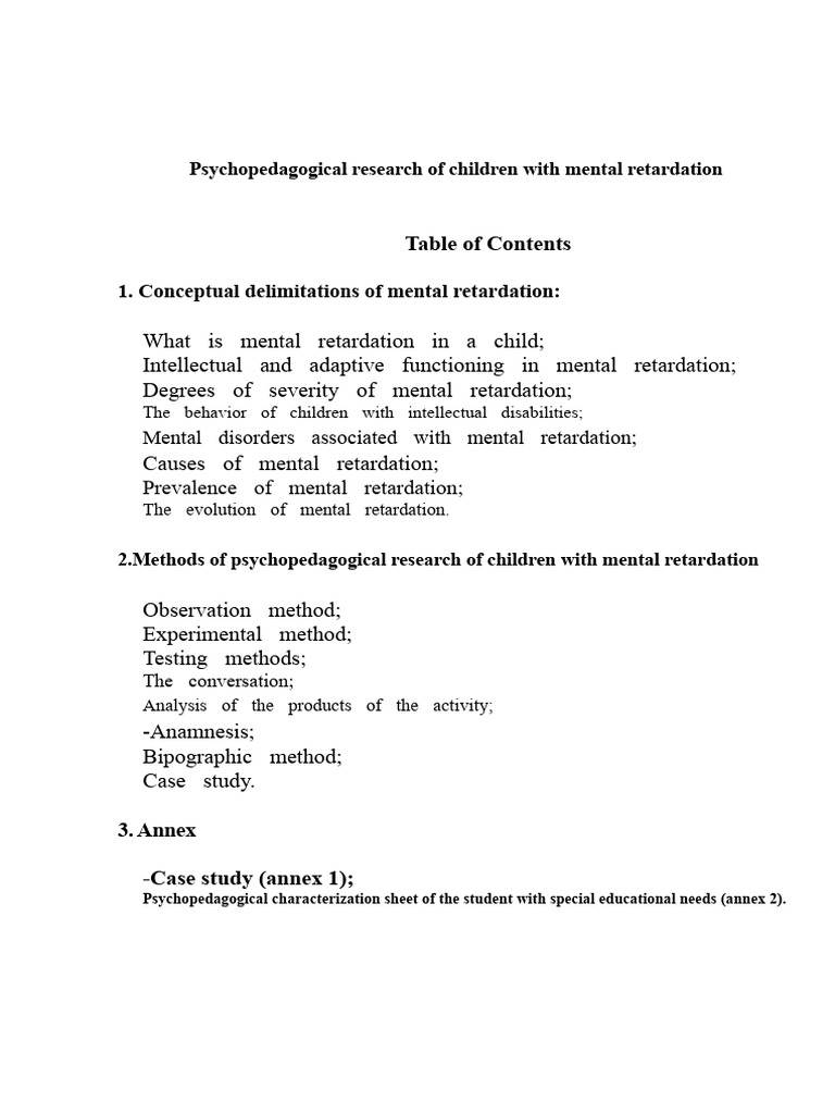 7 Mental Retardation Research | PDF | Intellectual Disability ...