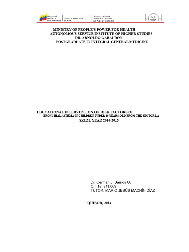 Bronchial Asthma Project | PDF | Allergy | Asthma