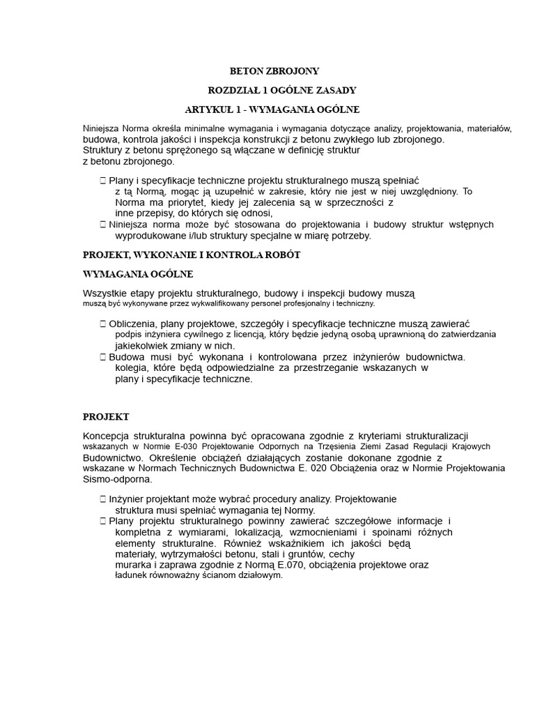 Streszczenie Norma E060 | PDF