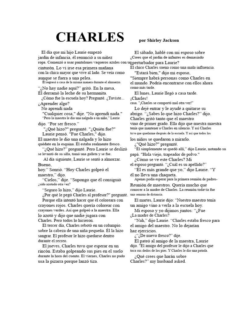 Charles de Shirley Jackson | PDF