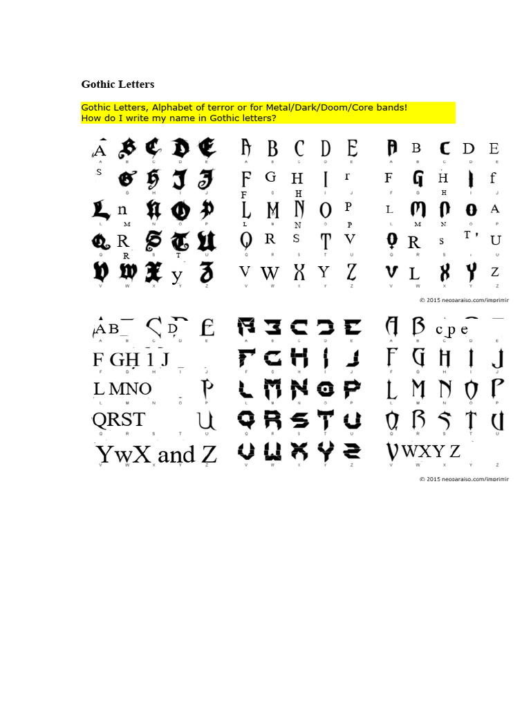 Gothic Alphabet and Graffiti | PDF