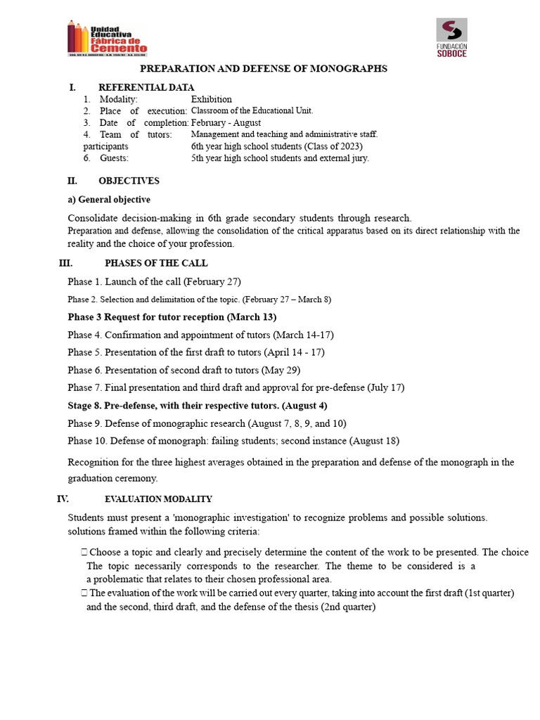 Monograph Preparation and Defense Guide | PDF | Thesis | Bibliography